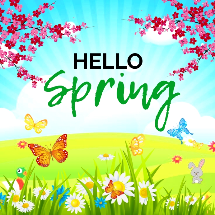 Hello Spring Template | PosterMyWall