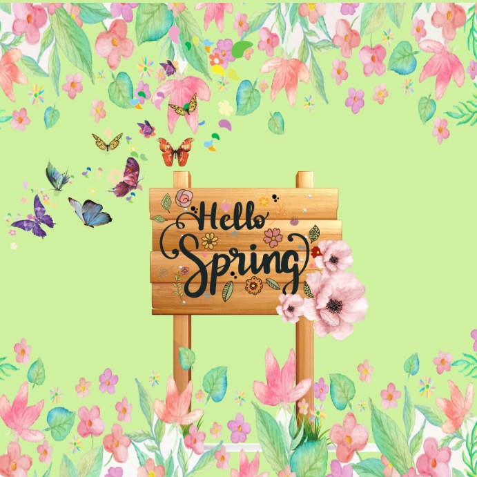 Hello Spring Template | PosterMyWall