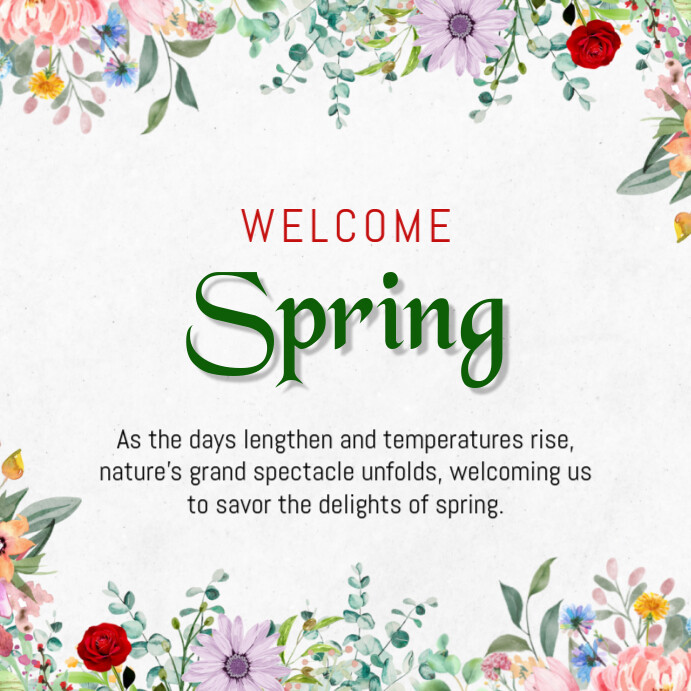 hello spring Template | PosterMyWall