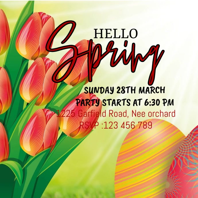 hello spring Template | PosterMyWall