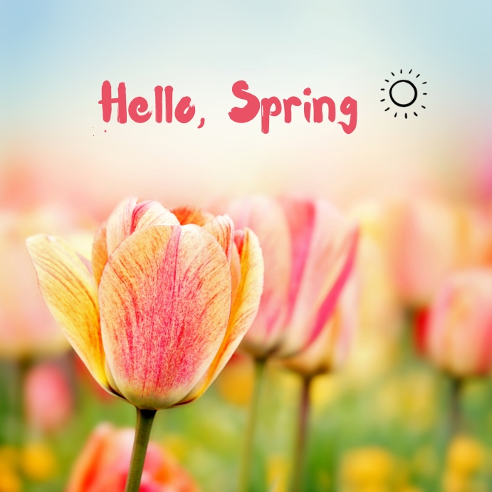 hello spring Template | PosterMyWall