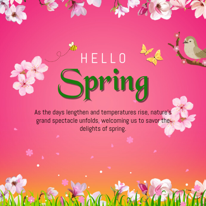 hello spring Template | PosterMyWall
