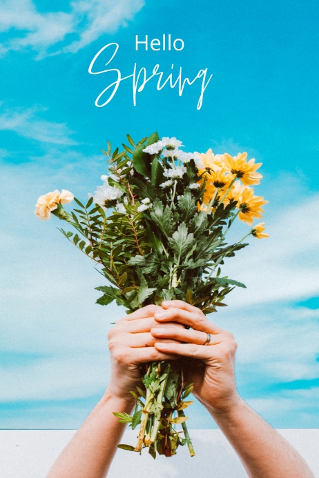 hello spring Template | PosterMyWall