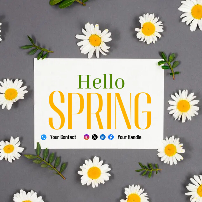 Hello spring Template | PosterMyWall