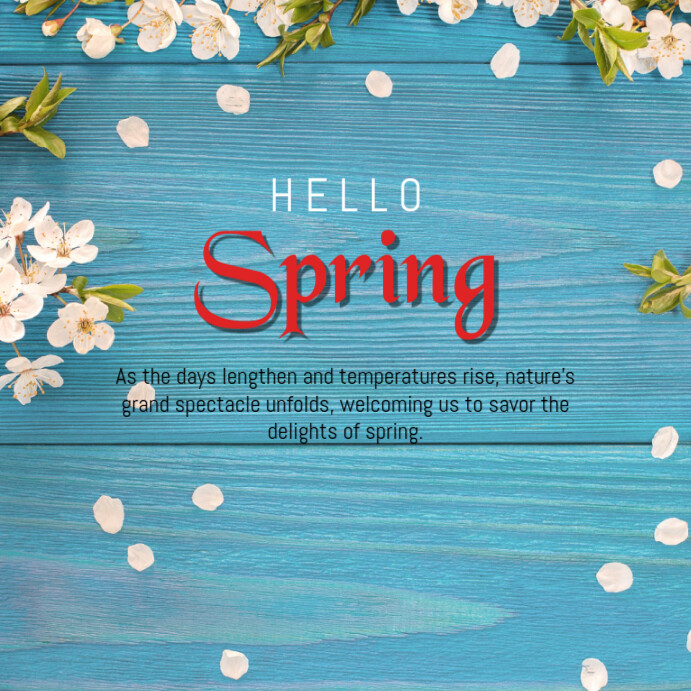 hello spring Template | PosterMyWall