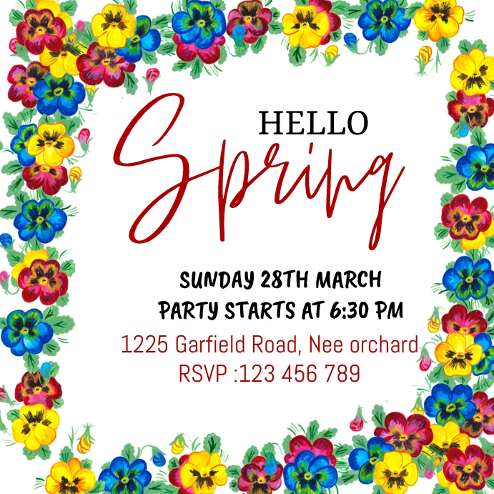 hello spring Template | PosterMyWall