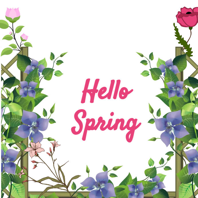 Modèle Hello Spring | PosterMyWall