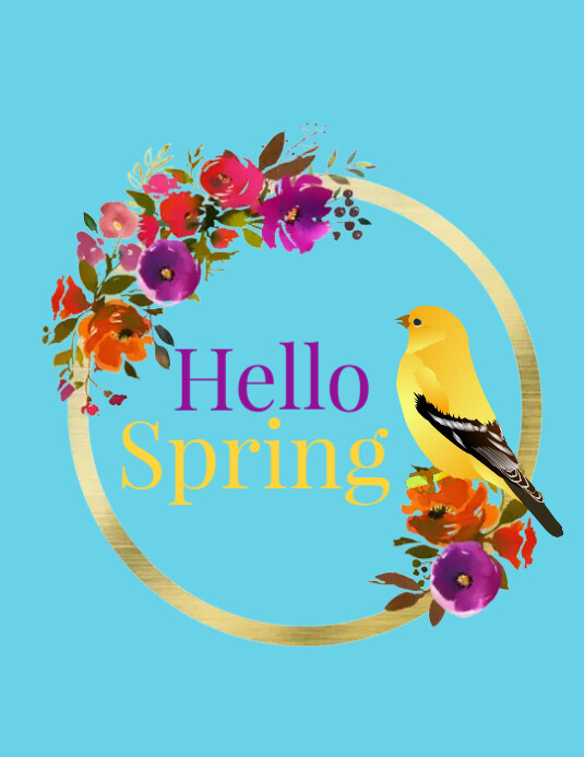 Hello Spring Flyer Template | PosterMyWall