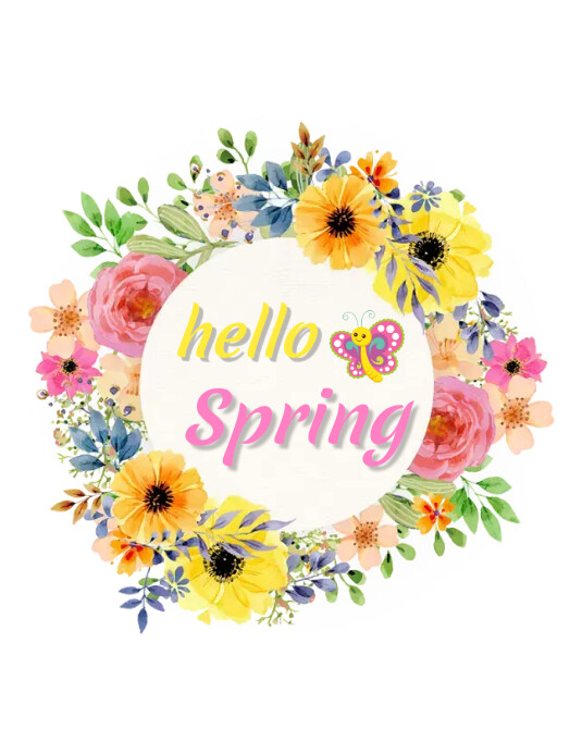 Hello Spring Flyer Template | PosterMyWall