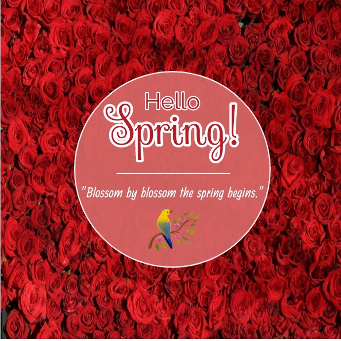hello spring instagram post, welcome spring Template | PosterMyWall