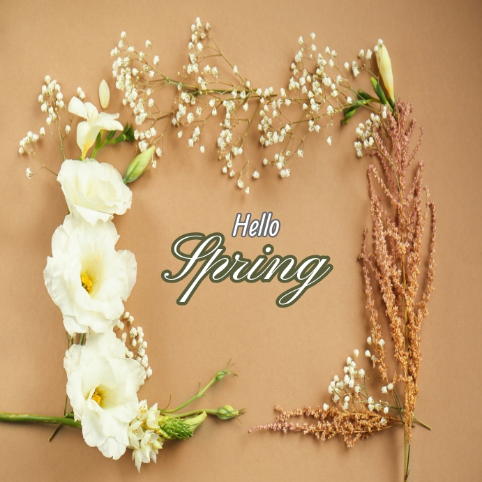 hello spring instagram post, welcome spring Template | PosterMyWall