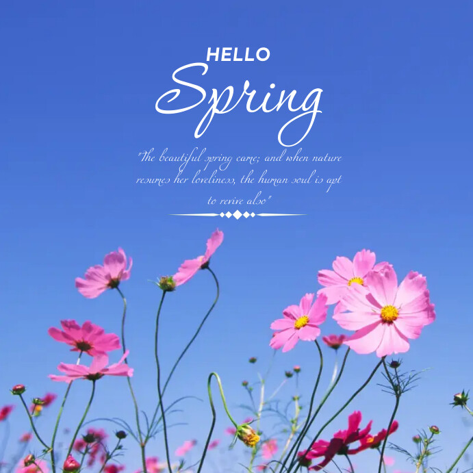 Hello Spring Instagram Post Templat | PosterMyWall