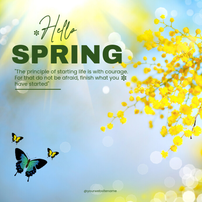 Hello Spring Instagram Post เทมเพลต | PosterMyWall