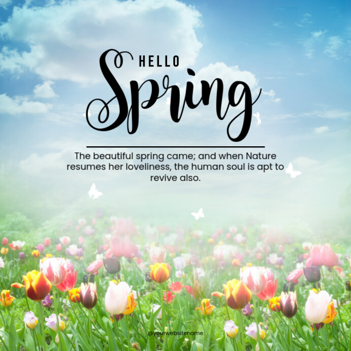 Hello Spring Instagram Post Template | PosterMyWall