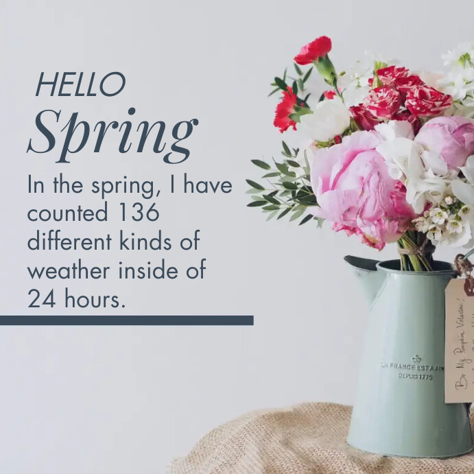 Hello Spring Instagram Post Templat | PosterMyWall