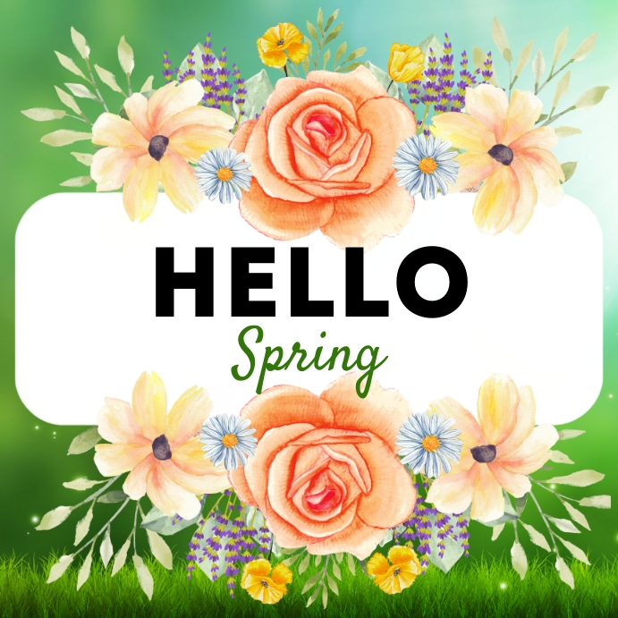 Hello Spring Instagram Post Template | PosterMyWall