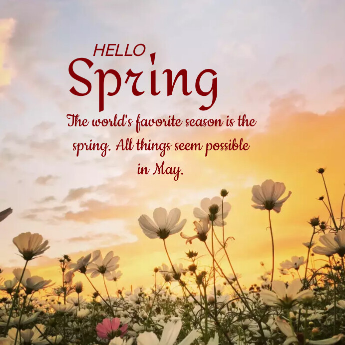 Hello Spring Instagram Post Template | PosterMyWall