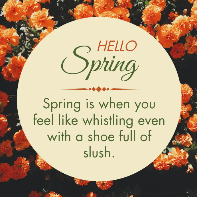 Hello Spring Instagram Post Templat | PosterMyWall