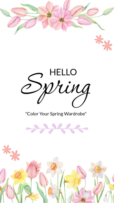 Hello spring instagram story Template | PosterMyWall