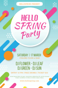 Hello Spring Party ADS Template | PosterMyWall