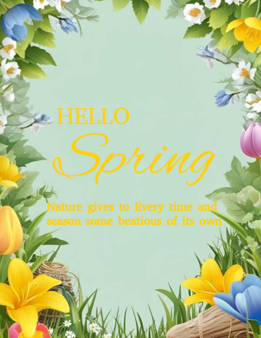 Hello spring poster 2025 Template | PosterMyWall