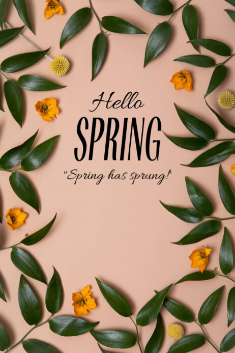 Copy of Hello spring poster online greeting card | PosterMyWall