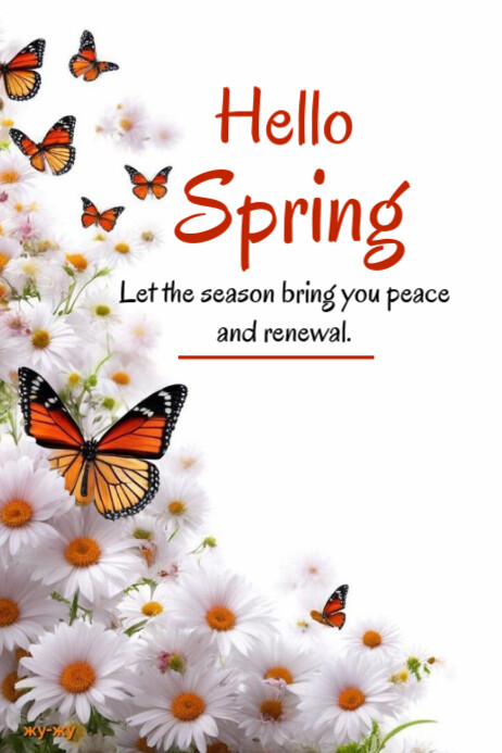Hello spring poster template 2025 | PosterMyWall