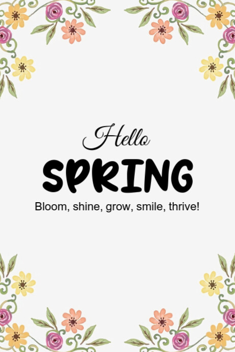Hello spring poster template 2025. | PosterMyWall