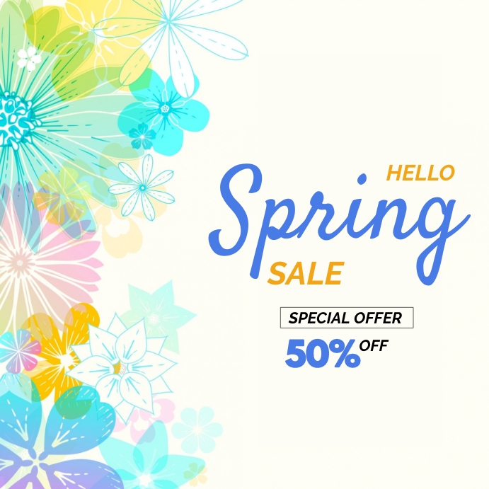 Hello Spring Sale Template | PosterMyWall