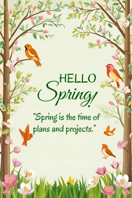Copy of Hello Spring Template 2025 | PosterMyWall