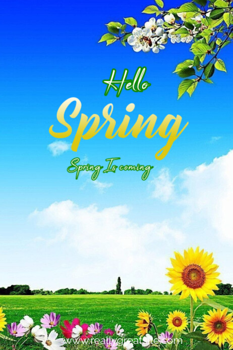Hello Spring Template 2025 Ithempulethi | PosterMyWall