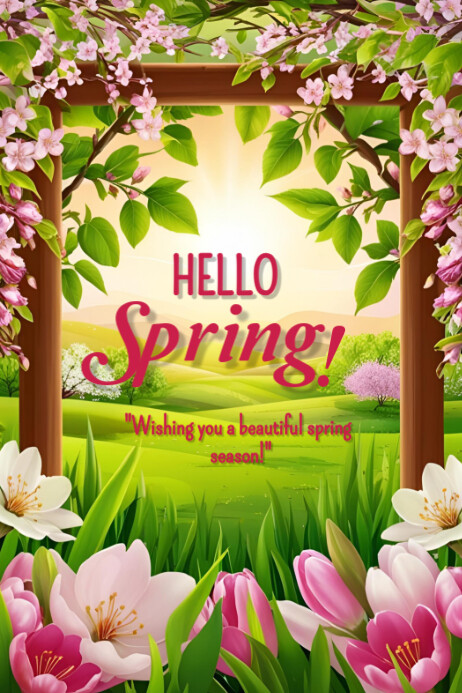 Modèle Hello Spring Template 2025 | PosterMyWall