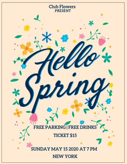 Hello Spring Template | PosterMyWall