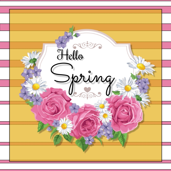 Hello spring template | PosterMyWall