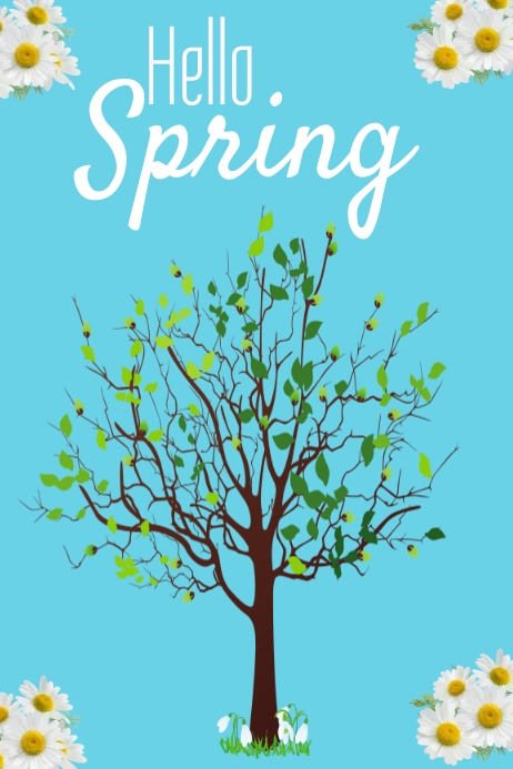 hello spring template | PosterMyWall