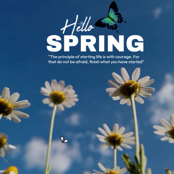 Hello Spring Video Template | PosterMyWall