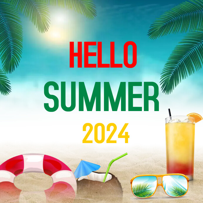 Hello summer, Instagram post, template | PosterMyWall