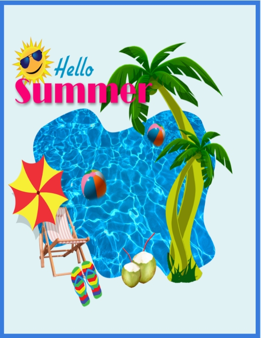 Plantilla de hello summer,pool party | PosterMyWall