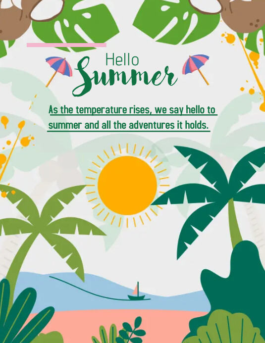 Hello summer ,flyer,template | PosterMyWall