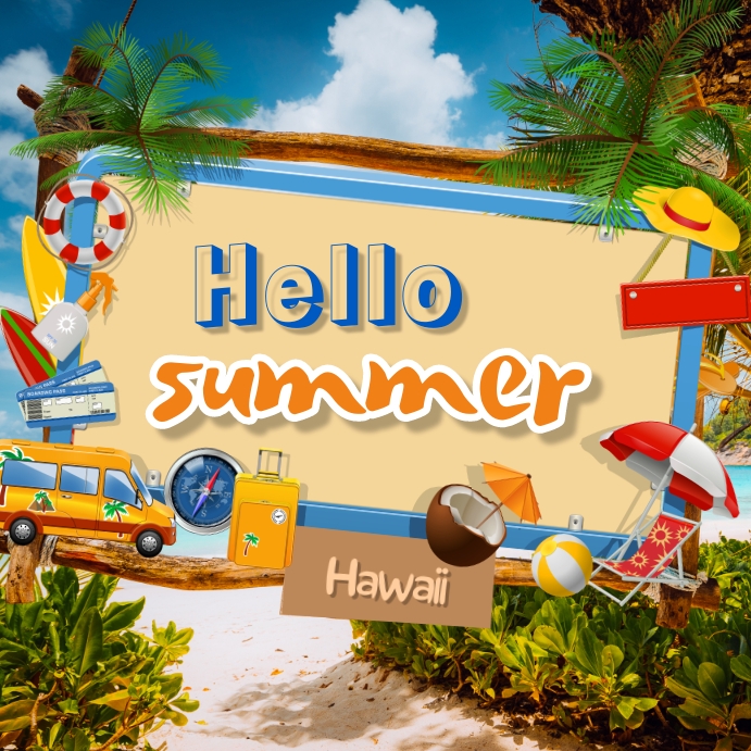Hello Summer Template | PosterMyWall