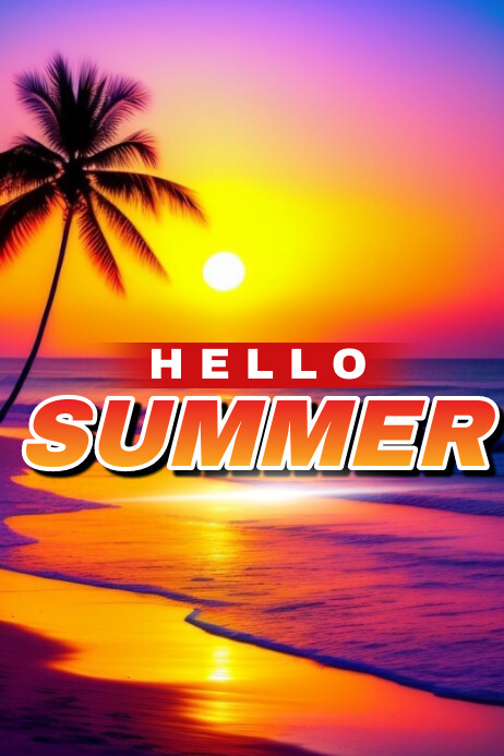Modèle Hello Summer | PosterMyWall