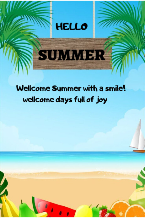 Plantilla de Hello Summer | PosterMyWall