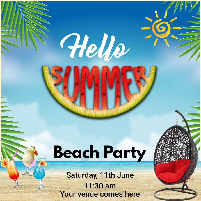 Hello Summer Template | PosterMyWall
