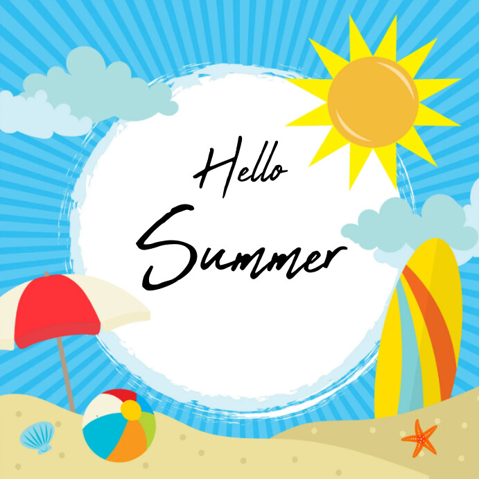 Plantilla de hello summer | PosterMyWall