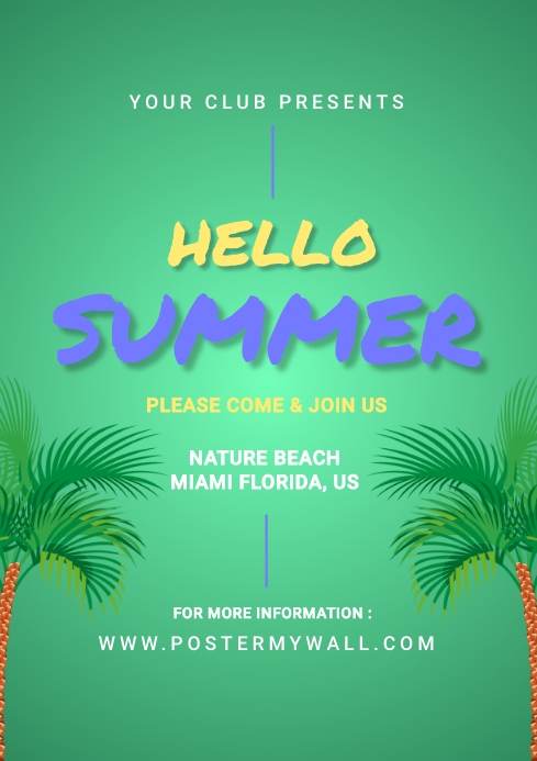 HELLO SUMMER Template | PosterMyWall