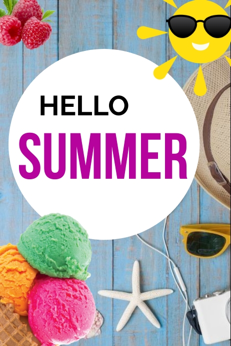hello summer Template | PosterMyWall
