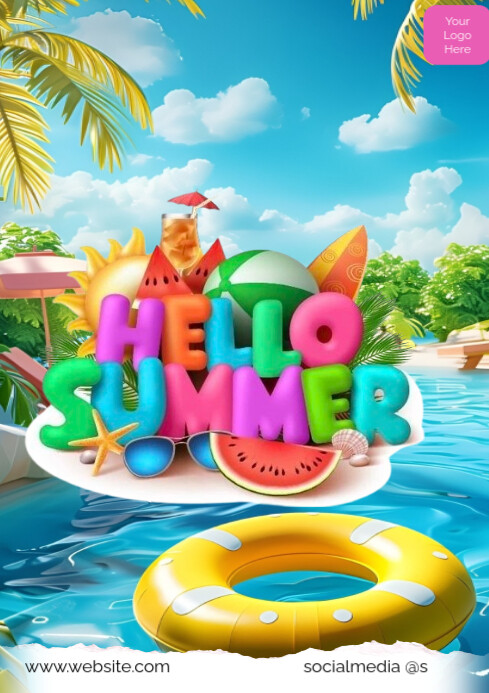 Hello Summer Template | PosterMyWall