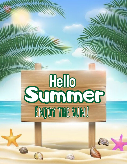 Hello Summer Flyer (us Letter) Template | PosterMyWall