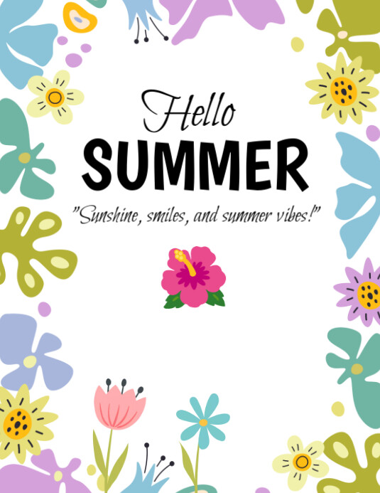 Hello summer flyer online greeting card Template | PosterMyWall