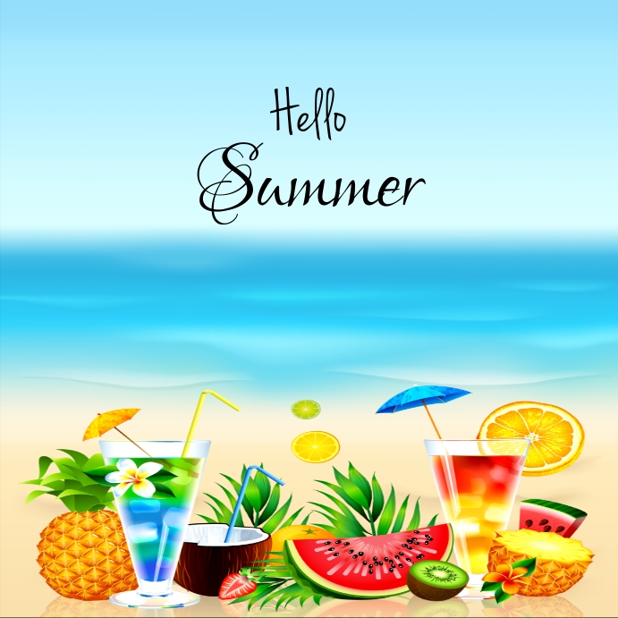 Hello summer flyer template Modelo | PosterMyWall